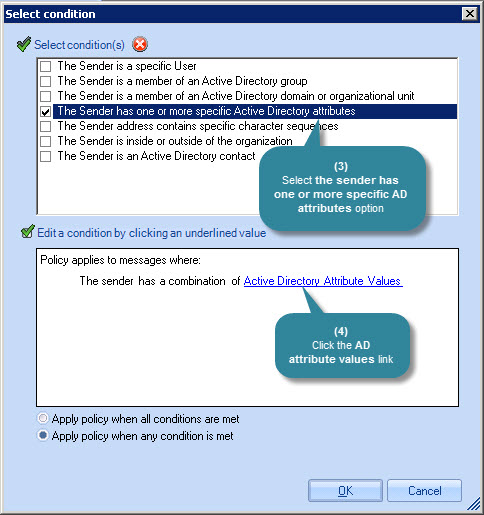 Exclaimer Mail Archiver How Do I Define A Policy Based Upon Specific Active Directory Attributes