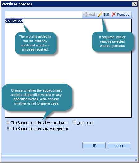 Exclaimer Mail Archiver How Do I Define A Policy Based Upon A Subject Line Trigger Word
